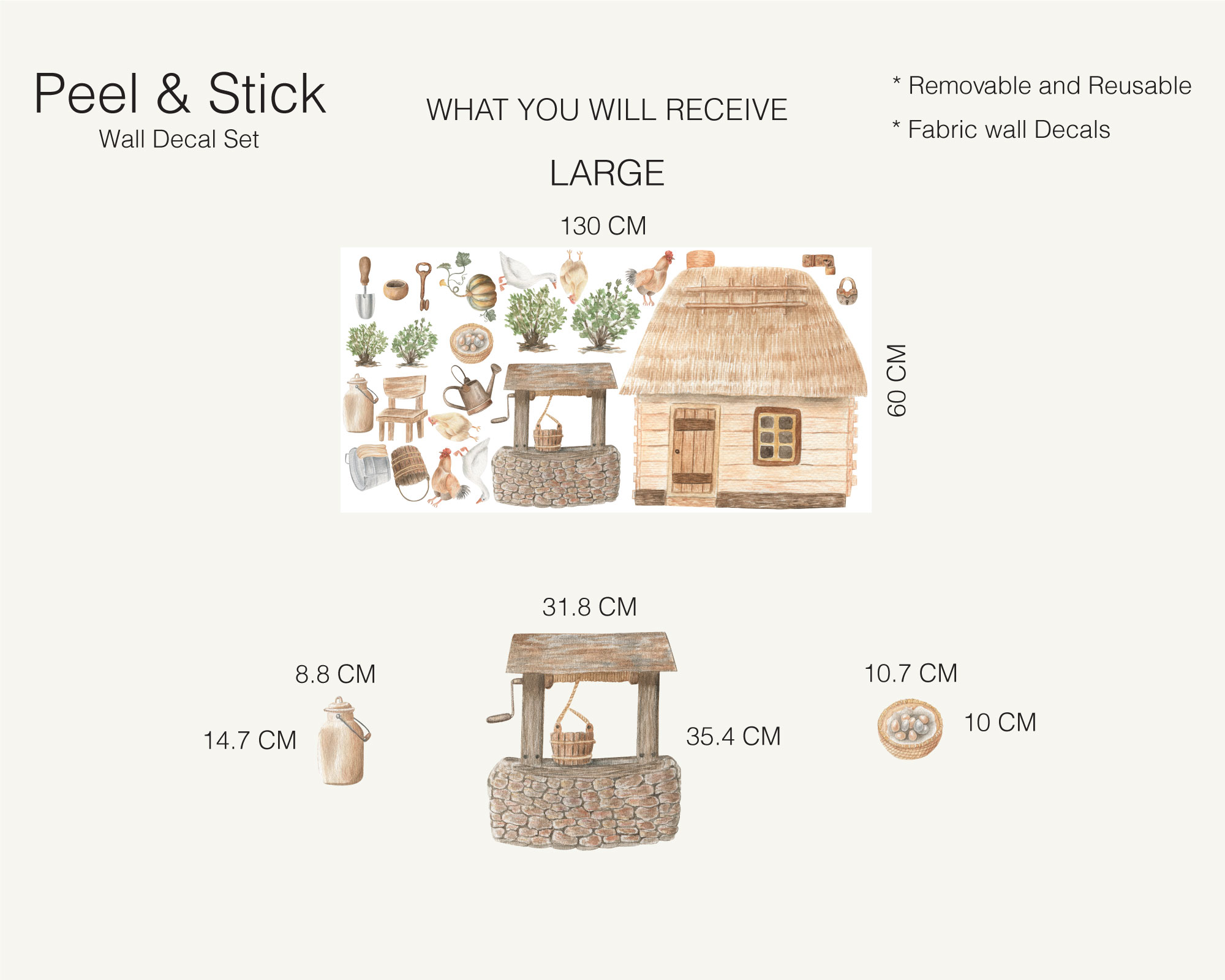 Cottagecore Watercolor Wall Decals – Kezia Wall Decor