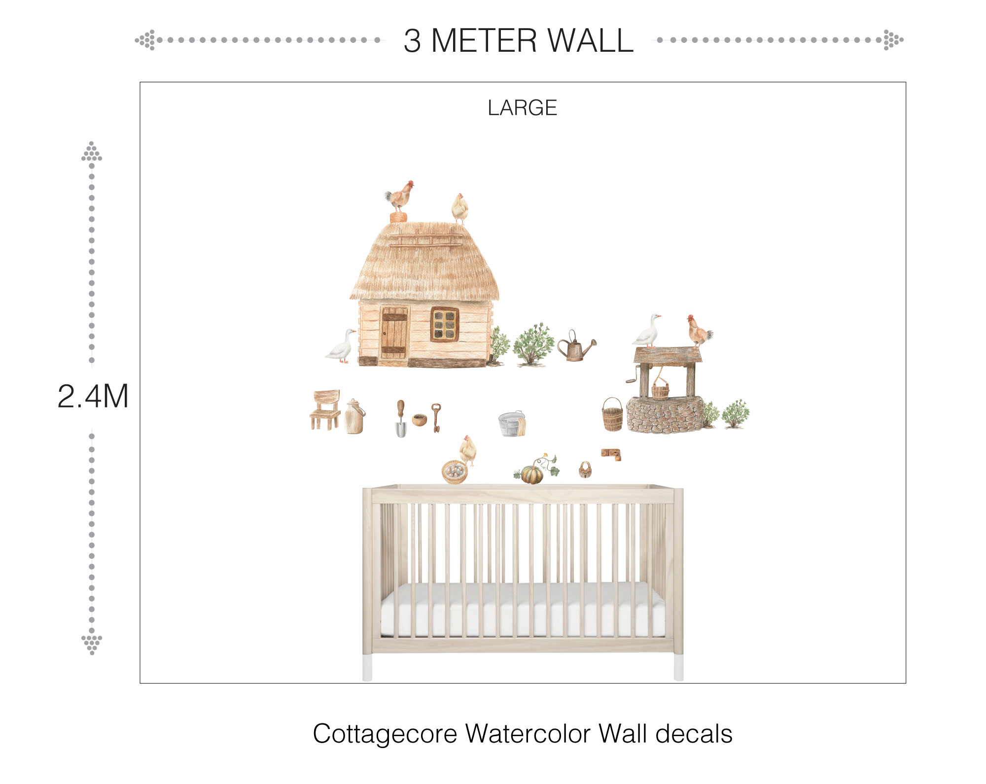 Cottagecore Watercolor Wall Decals – Kezia Wall Decor