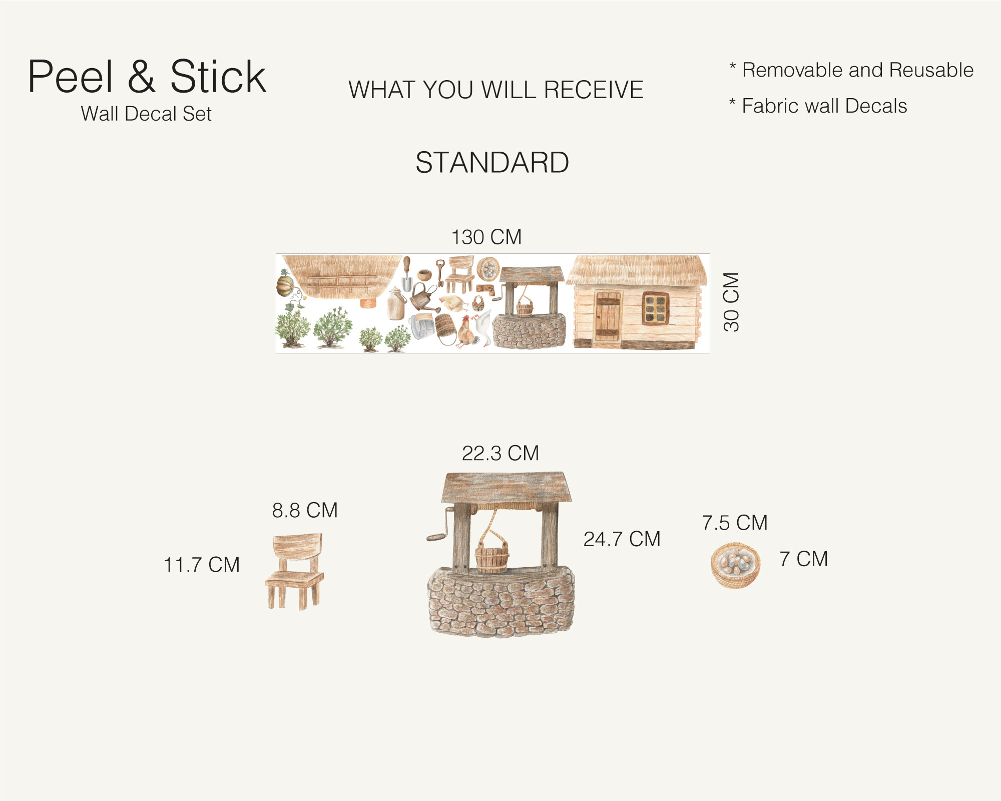 Cottagecore Watercolor Wall Decals – Kezia Wall Decor